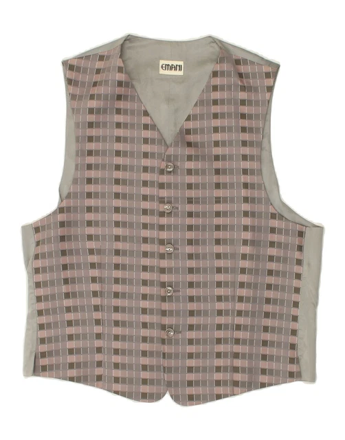 EMANI MENS WAISTCOAT Medium Grey Check AB08 £15.03 - PicClick UK