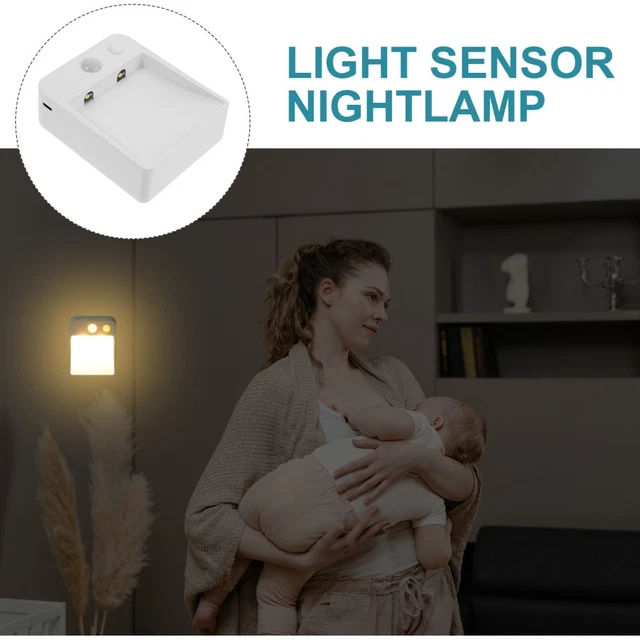 CORDLESS SQUARE LED Motion Sensor Night Light Wall Lamp for Basement ...