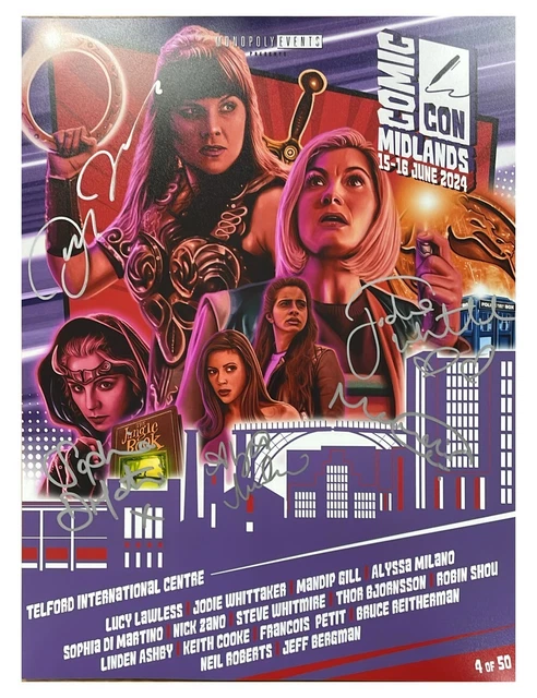 COMIC CON MIDLANDS Limited Edition A3 Poster Signed by Five Guests £220 ...