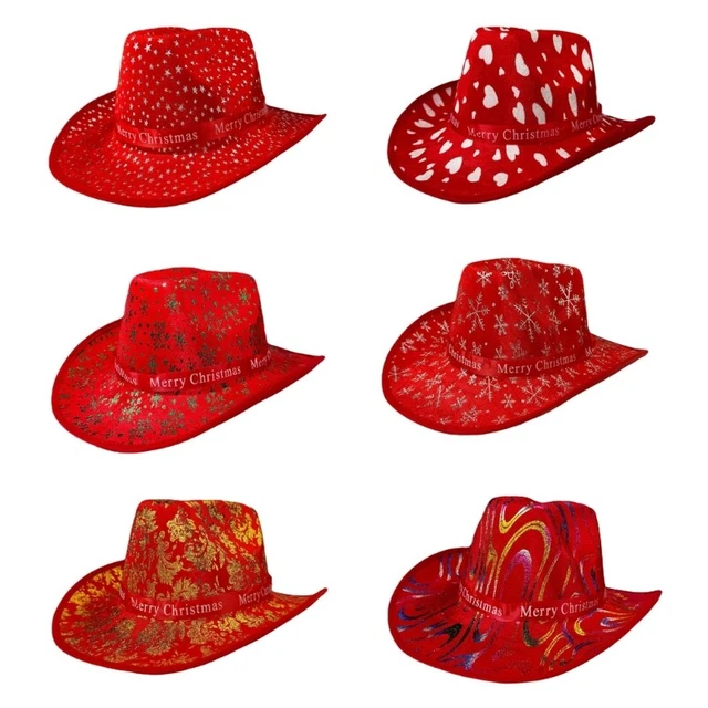 CHRISTMAS SANTA HAT Unisex Cosplay Costume Large Brims Party Hat Stage ...