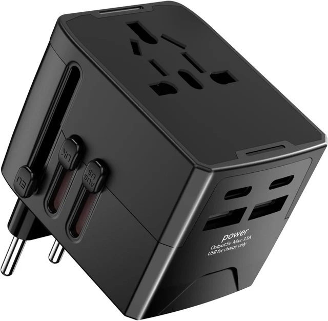 UNIVERSAL TRAVEL ADAPTER Worldwide, 54W International Power Adapter ...