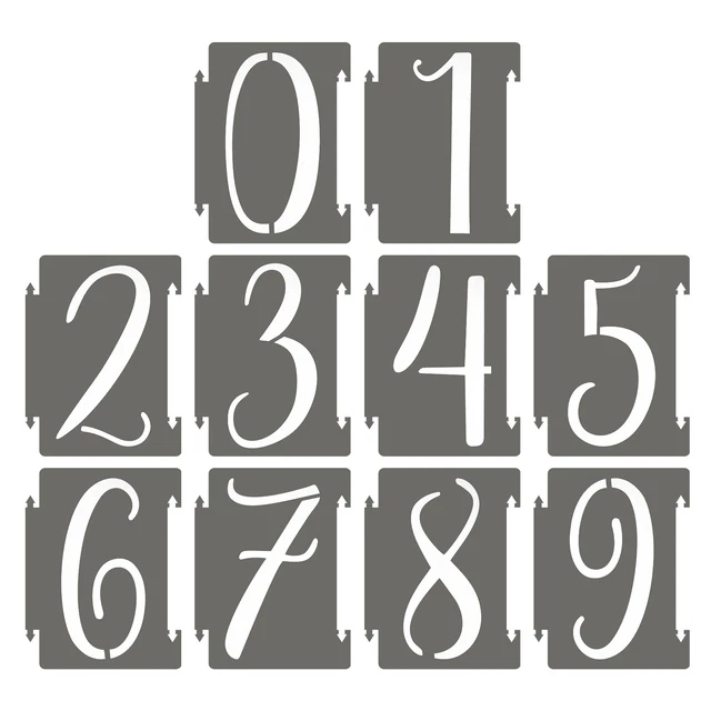 8 INCH LARGE Plastic Number Stencils, 20 Pcs, Wood £19.27 - PicClick UK