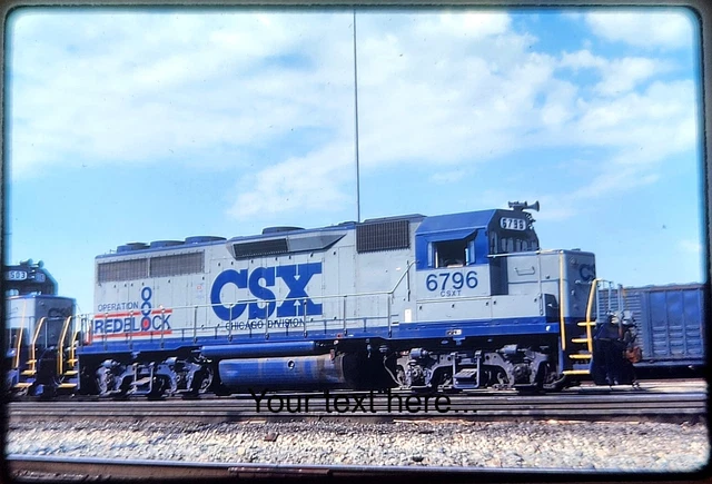 ORIG. DIAPOSITIVE CSX 6796 Operation Redblock « Chicago Div. » at Walbridge, OH 5-28-88 EUR 3,13 ...
