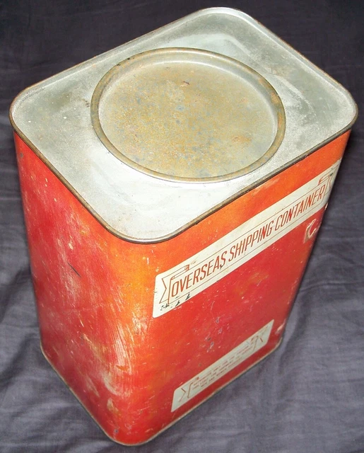 RARE ORIGINAL WW2 U.s. Military Overseas Shipping Container Metal Can ...