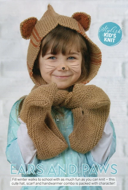 ~PULL-OUT KNITTING PATTERN For Child's All-In-One Hat & Handwarmer ...