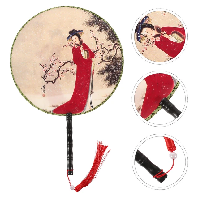 ANCIENT HAND FAN Chinese Round Paper Retro Wind Style Folding £7.58 ...