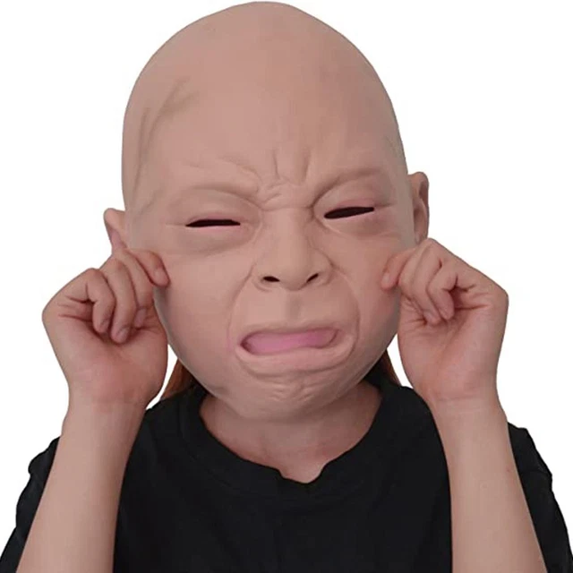 DOLL HORRORS LATEX Mask Crying Face Mask Crying Baby Mask Full Head for ...