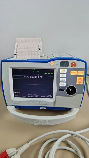 ZOLL R SERIES BLS monitor ECG with printer, therapy cable and battery ...