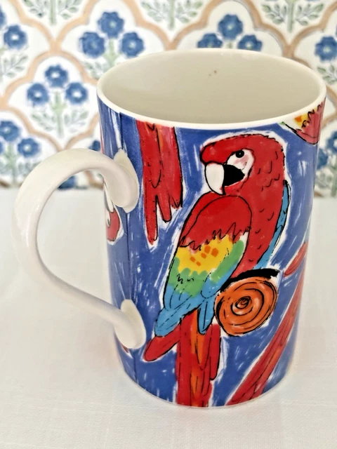 VINTAGE DUNOON JANE Brookshaw Macaw Parrot Colourful Mug Retro Kitsch £ ...