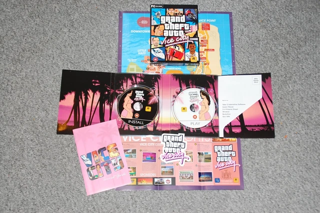 GRAND THEFT AUTO Vice City PC Game with Box,Sticker,Map & Tourist Guide ...