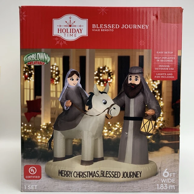 HOLIDAY TIME AIRBLOWN Inflatable Blessed Journey 6 Foot Scene Christmas ...