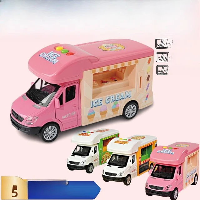 ALLOY ICE CREAM car for kids pull back toy with sound, light, ice cream ...