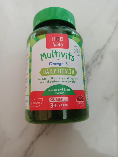 HOLLAND & BARRETT Kids Multivits Omega 3 Daily Health Gummies Lemon ...