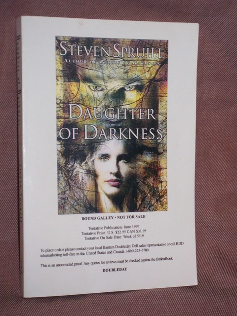 DAUGHTER OF DARKNESS-UNCORRECTED proof rare first edition-1997 by ...