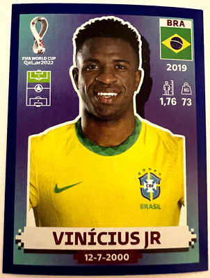 PANINI 2022 FIFA World Cup Qatar Vinicius Jr. Sticker Blue Parallel ...