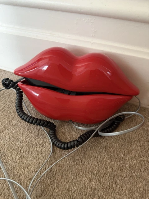 RETRO RED LIPS Landline Corded Telephone Handset - untested £21.48 ...