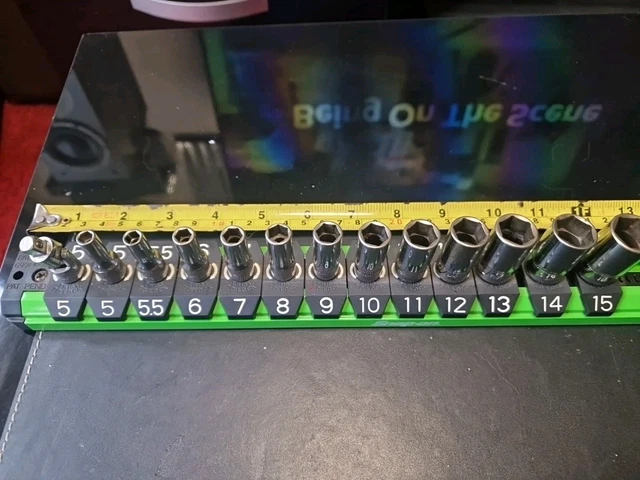 SNAP ON TOOLS 1/4 drive socket set On Magnetic Lock Rail 0.00 - PicClick UK