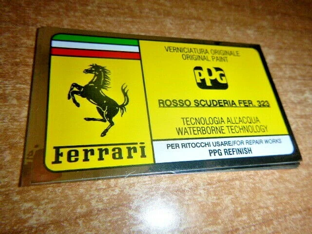 FERRARI - PPG Paint Code Sticker ,ROSSO SCUDERIA 323 £5.00 - PicClick UK