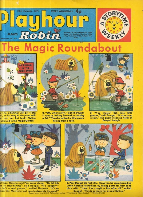 VINTAGE PLAYHOUR & robin comic Oct 23rd 1971 Magic Roundabout £0.99 ...