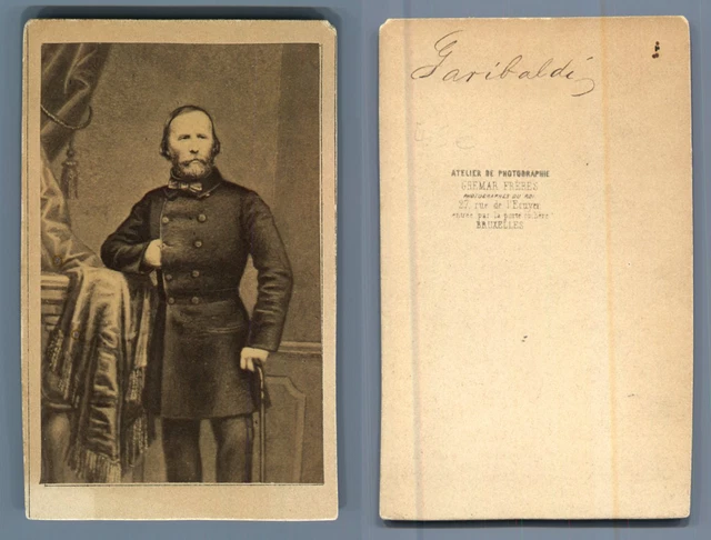 VINTAGE GARIBALDI BUSINESS Card, CDV, CDV, Albuminated Print, 6 x 10.5 ...