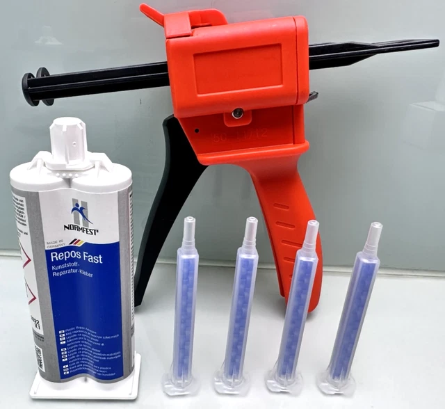 NORMFEST REPOS FAST 2K Kunststoff Kleber für PVC GFK + 4x MISCHER ...