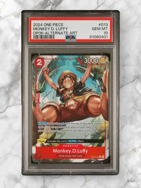CARTA ONE PIECE Monkey D Rufy OP06-013 R Alt Art Wings of the Captain PSA 10 EUR 78,60 - PicClick IT