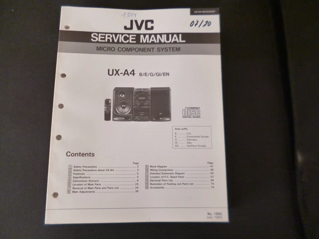 SCHEMA ELETTRICO MANUALE di servizio originale JVC UX-2000RGD EUR 12,50 - PicClick IT