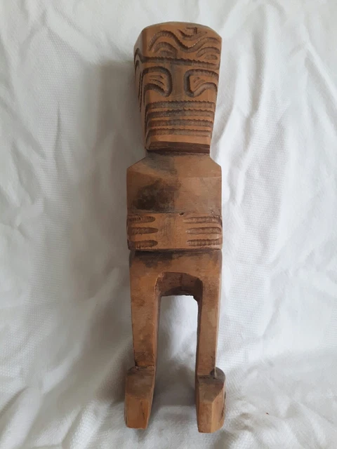 TIKI ANCIENNE STATUETTE Polynésienne En Bois Représentation Homme Dieu ...