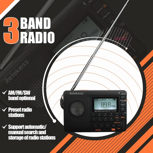 V115 SHORTWAVE RADIO, Digital Radio AM FM, Shortwave Receiver with ...
