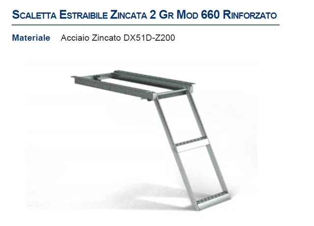 SCALETTA SALITA RETRATTILE Acciaio Zincato Per Autocarro Furgone ...