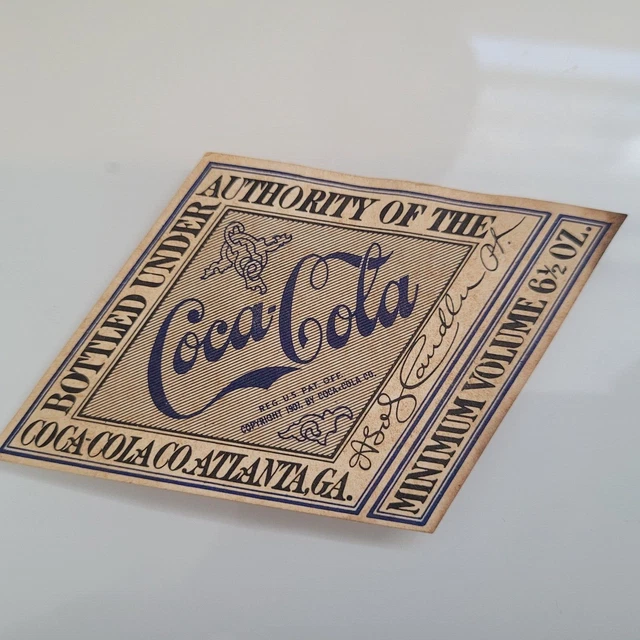 OLD COCA COLA Diamond Shape Bottle Label For Straight side Coke Bottles ...