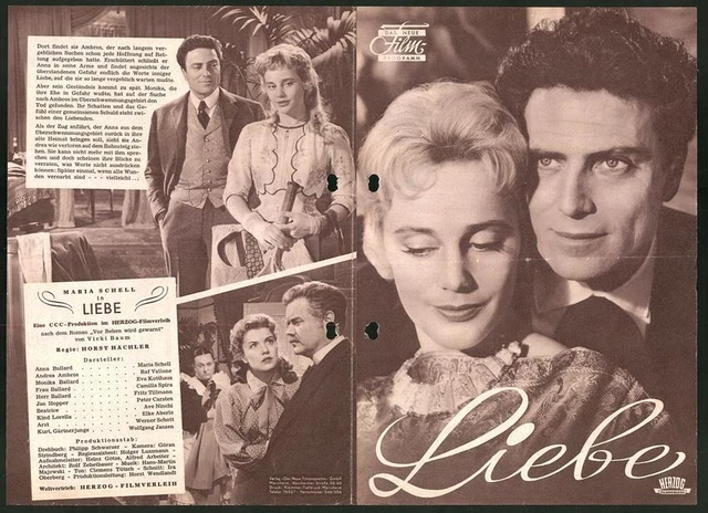 FILMPROGRAMM DNF, LIEBE, Maria Schell, Raf Vallone, Eva Kotthaus, Regie ...