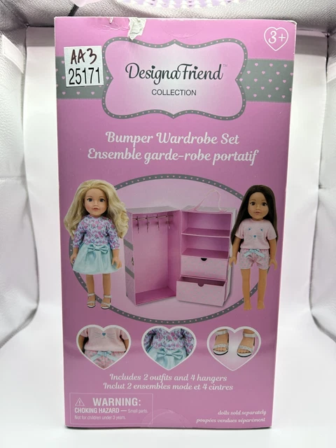 DESIGN A FRIEND Doll Wardrobe Collection Set Storage Hangers - Brand ...