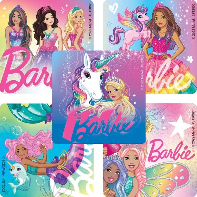 BARBIE STICKERS X 5 - Birthday Party Favours Supplies Unicorn Dolls ...