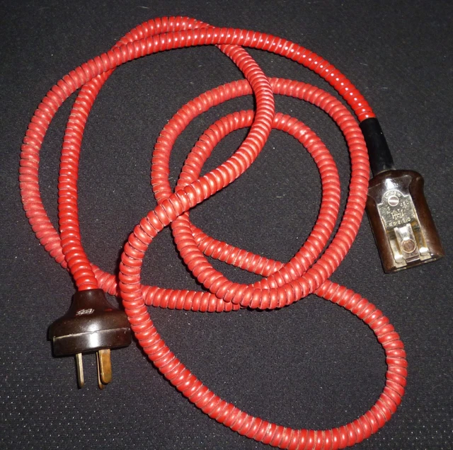 VINTAGE BAKELITE COILED Electric Jug/Kettle power lead - Very rare $19. ...