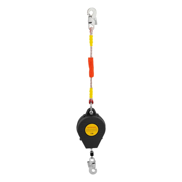 BLACK 15M SELF Retracting Lifeline Lanyard Fall Arrester Fall ...