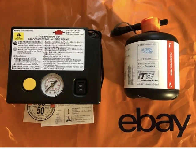 GENUINE TOYOTA TYRE Puncture Repair Kit Pump Mobility Compressor Kit ...