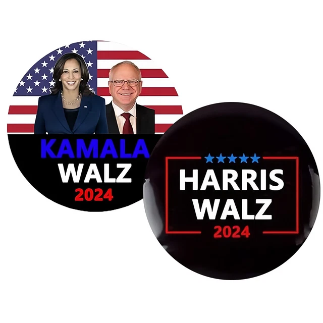 KAMALA HARRIS TIM Walz Circle Badges Kamala Harris Walz 2024 Collar ...