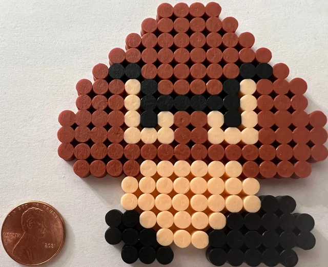 GOOMBA BEAD SPRITE Perler Caps Pixel Art Retro NES Nintendo Super Mario ...