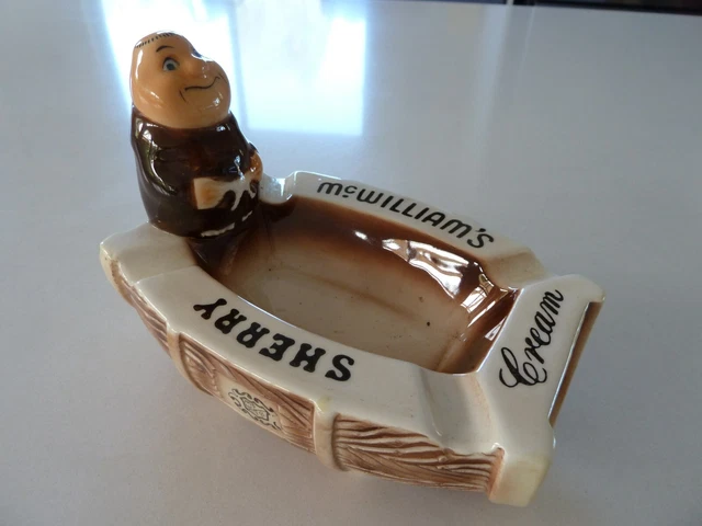 VINTAGE FRIAR TUCK Monk McWilliams Ashtray Sherry Cream Made in Japan ...