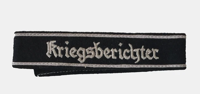 WW2 GERMAN VINTAGE Cuff Title "Kriegsberichter" (War Reporter) High ...