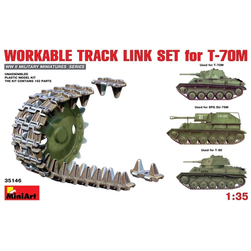 WORKABLE TRACK LINK SET FOR T-70M LIGHT TANK KIT 1:35 Miniart Die Cast ...