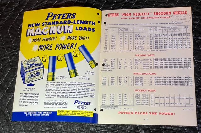 ORIGINAL PETERS AMMO 1954 catalog GRIZZLY BEAR Thunderbolt 22 sample ...
