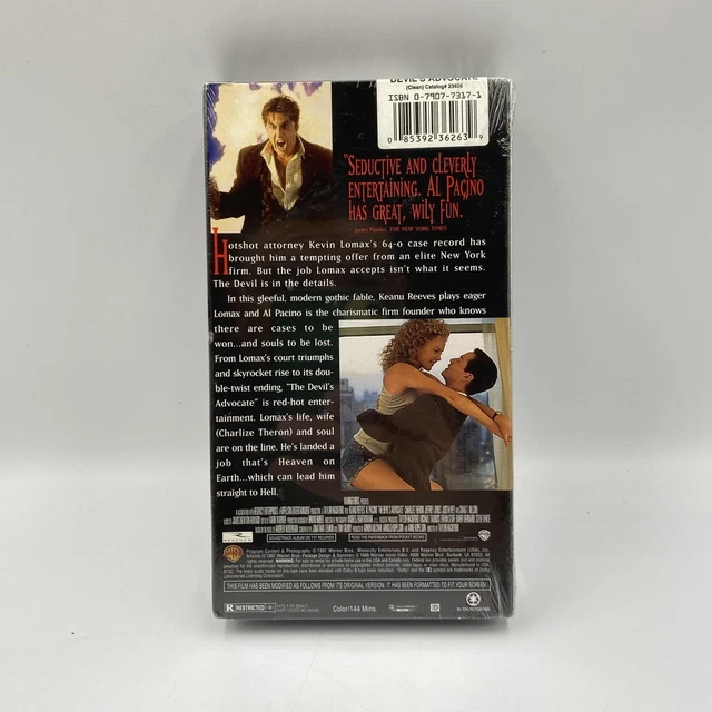VINTAGE THE DEVIL'S Advocate VHS Tape New Sealed 1997 R 144m Warner ...