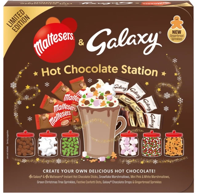 GALAXY HOT CHOCOLATE Maltesers Marshmallows Station Christmas Hamper ...