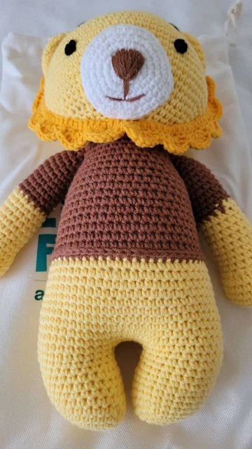 LION ANIMAL AMIGURUMI Crochet Teddy Plush Toy 11" tall NEW d £4.37 ...