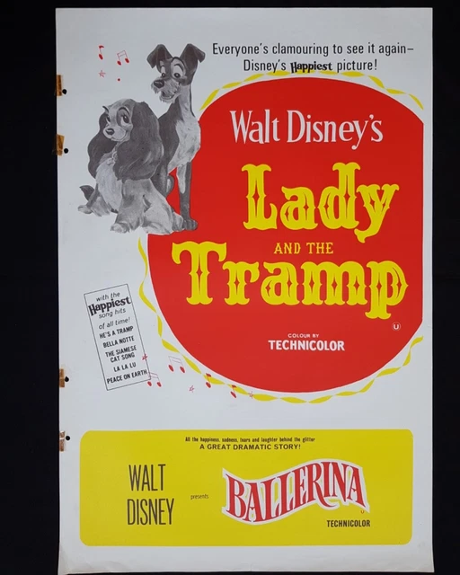 LADY AND THE TRAMP 1966 Original UK DC Cinema Poster Walt Disney £5.45 ...