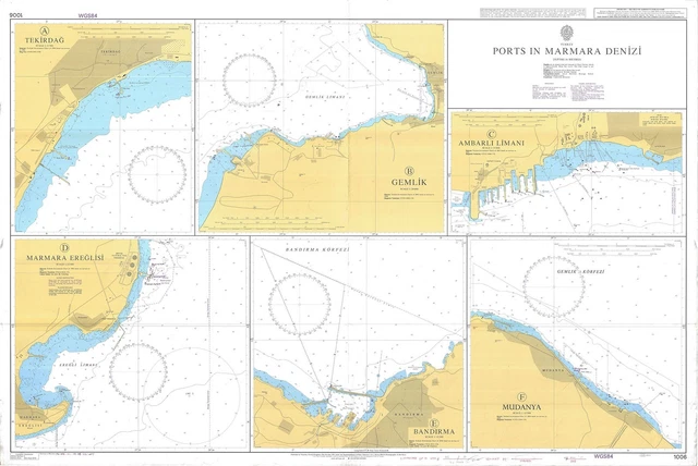 1006 TURKEY PORTS In Marmara Denizi Chart Map Maritime Marine Paper ...