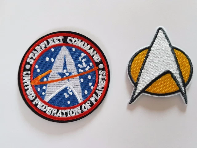 STAR TREK STARFLEET command badge TWIN PACK Iron On Patch Sew on ...