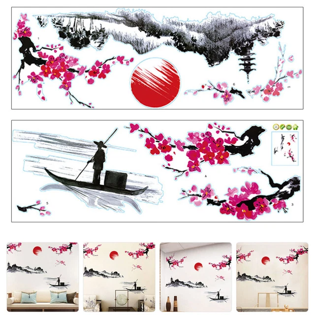 2 SET DECALCOMANIE da parete fiori di ciliegio stile arredamento cinese ...